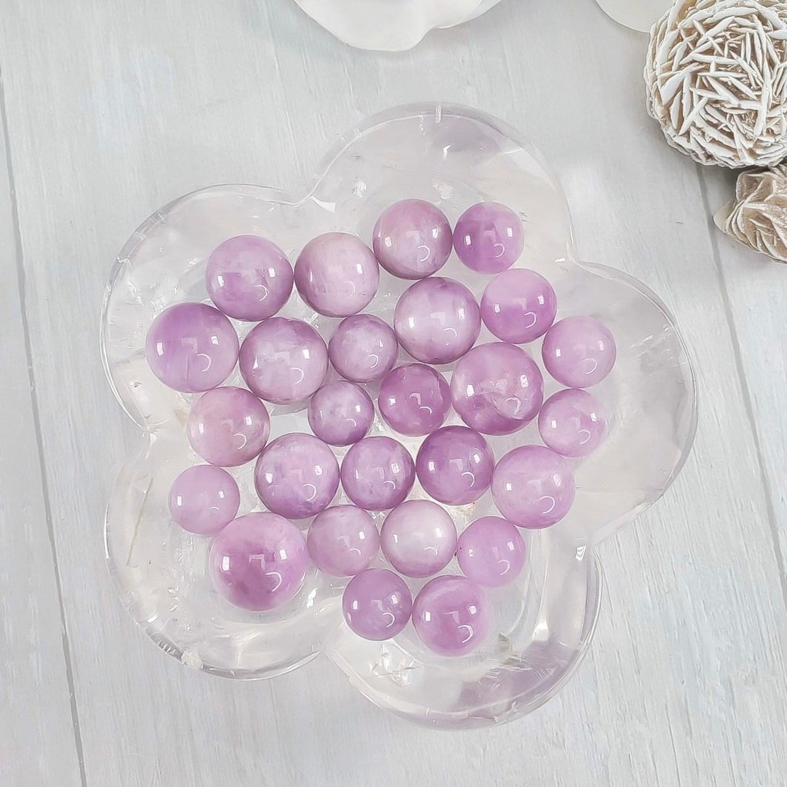 Kunzite Mini Spheres, Kunzite Sphere, Polished Kunzite, Pink/purple ...