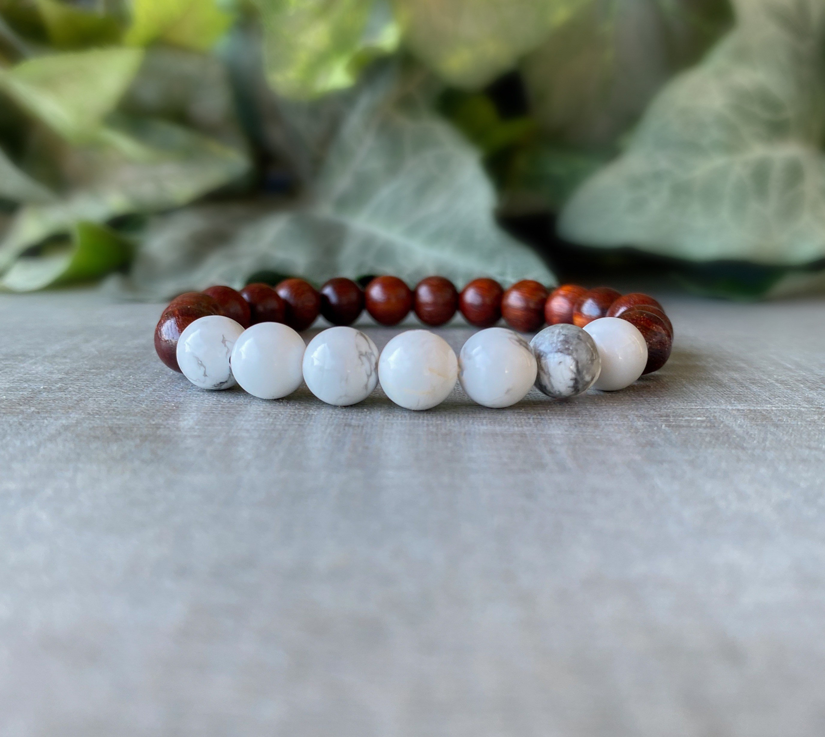 Howlite Red Sandalwood Bracelet