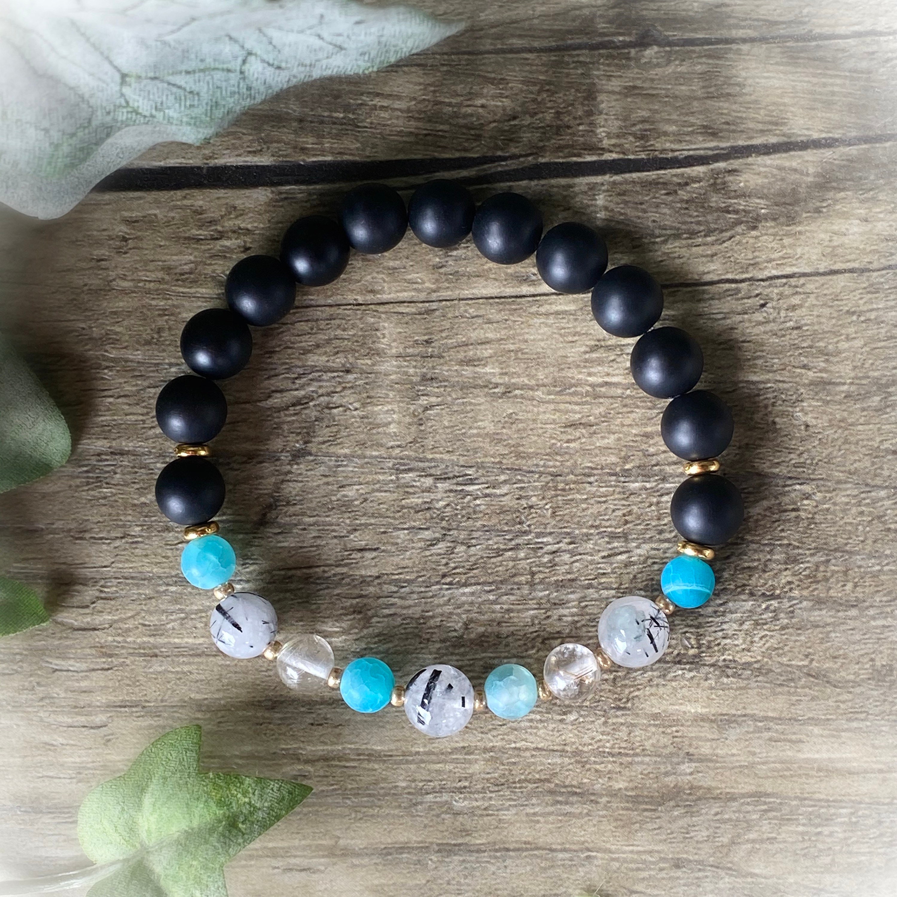 Tourmalated Quartz Blue Agate Rutilated Quartz Onyx