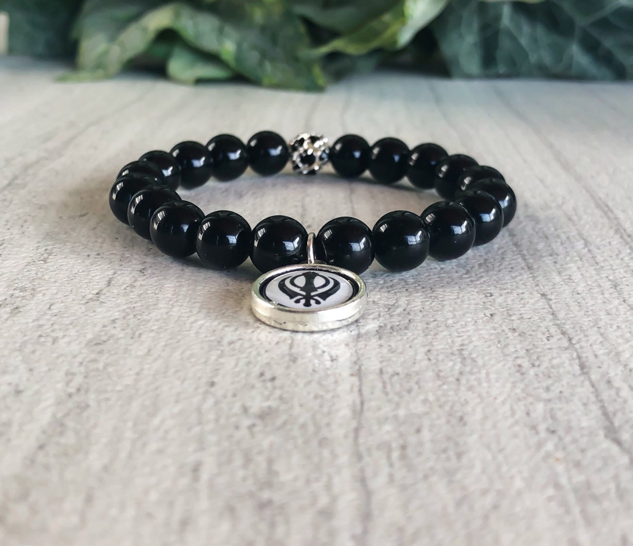Sikh Kanda Black Tourmaline Protection Bracelet