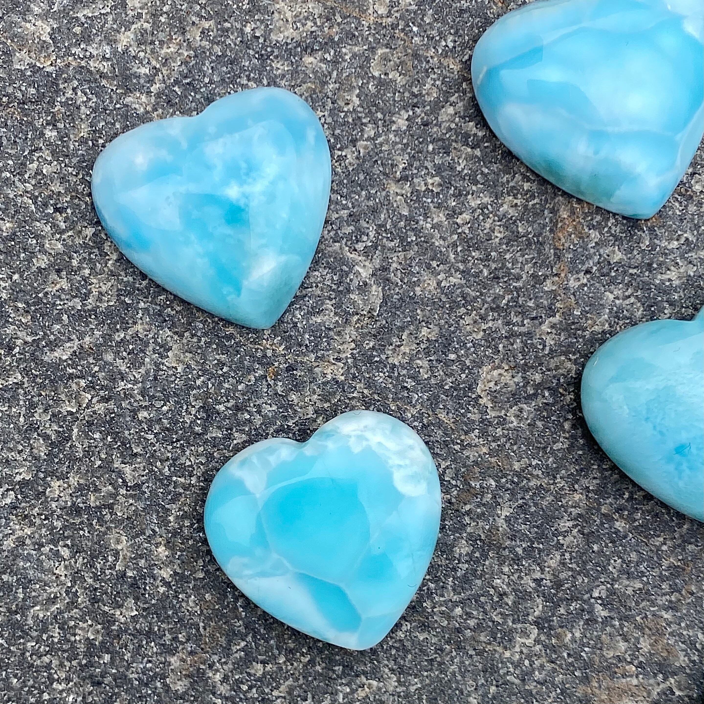AAA Natural Larimar Hearts