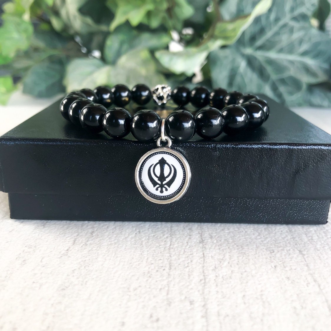 Sikh Kanda Black Tourmaline Protection Bracelet