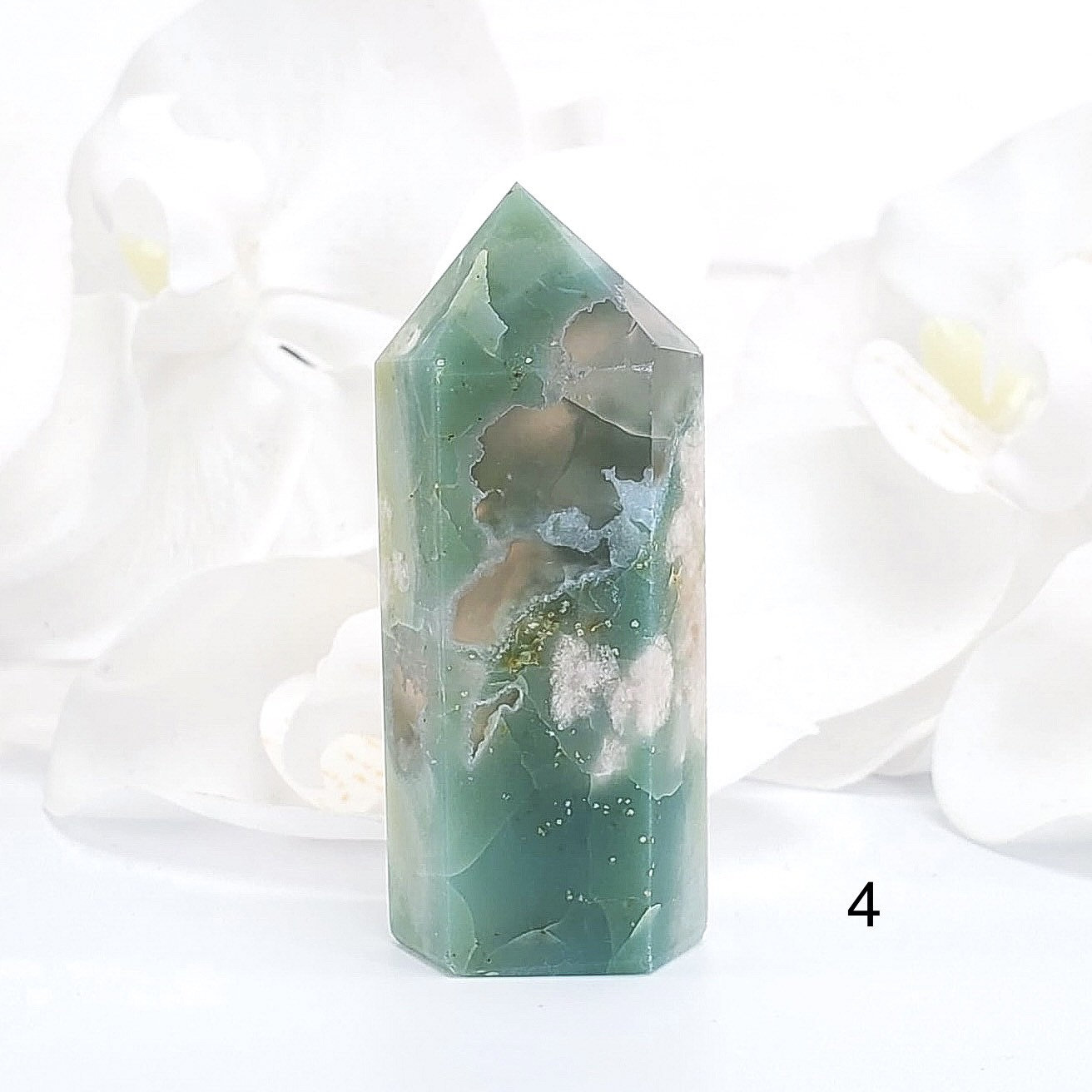 Natural Blue Flower Agate Towers