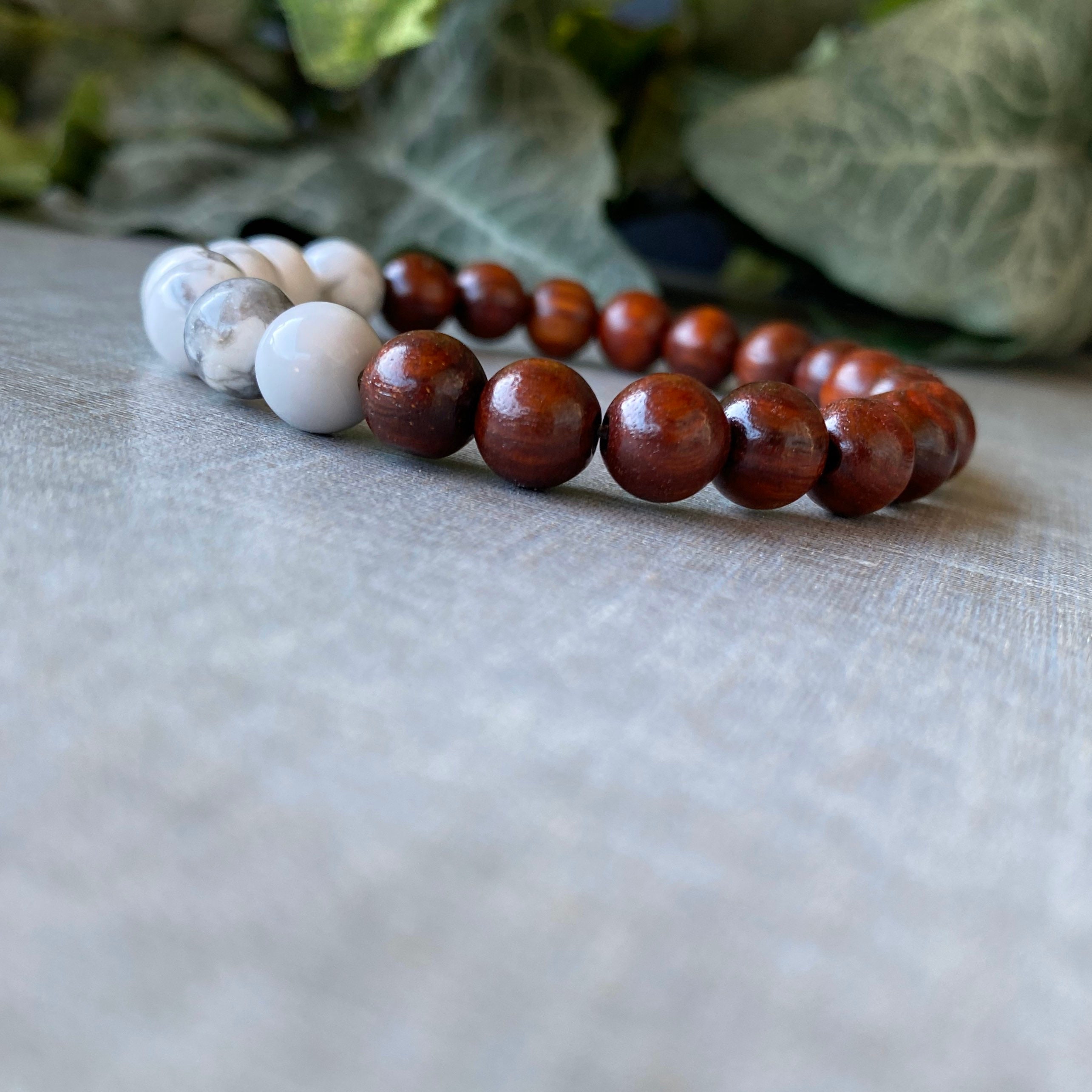 Howlite Red Sandalwood Bracelet