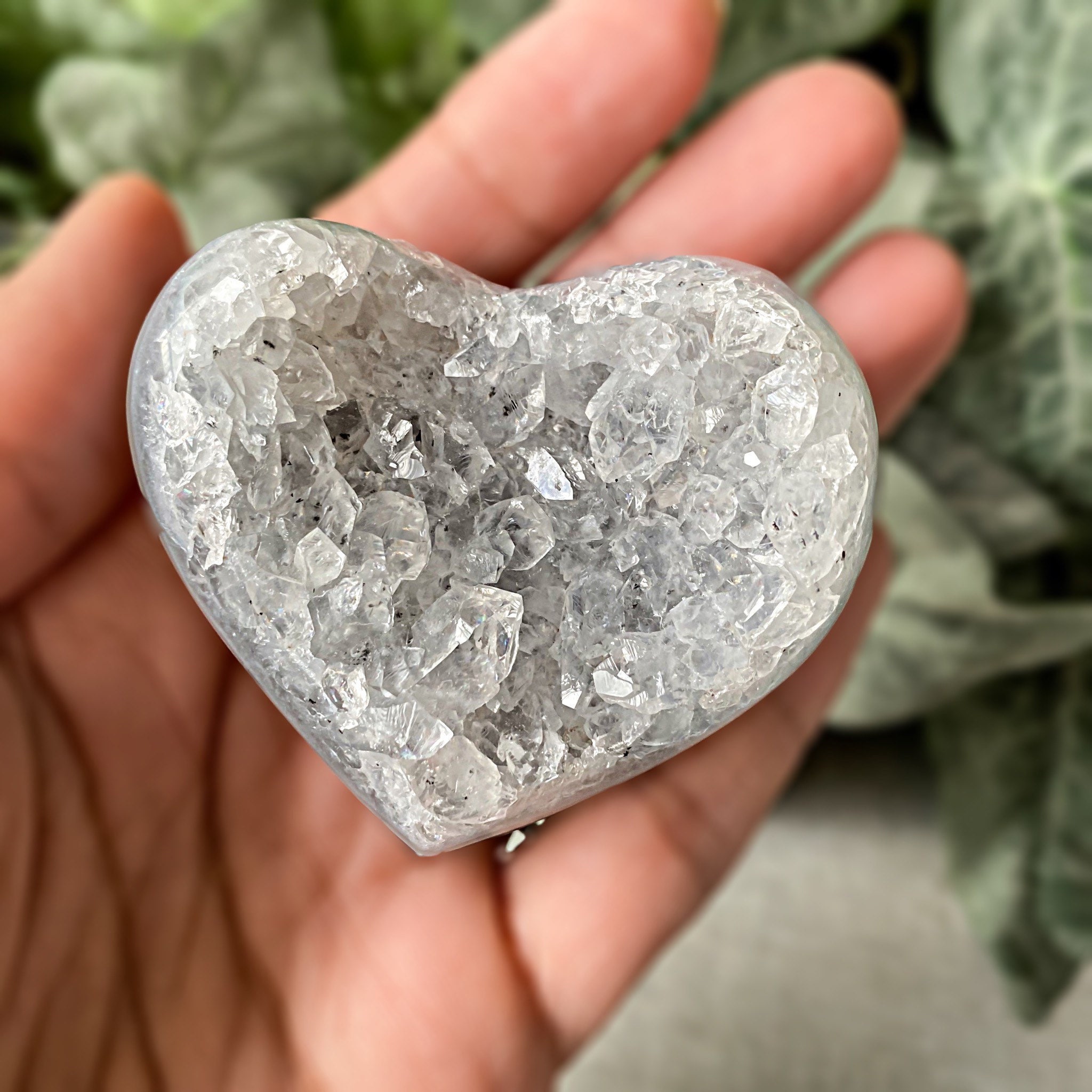 Agate Heart Geode (Amethyst Druzy Heart)