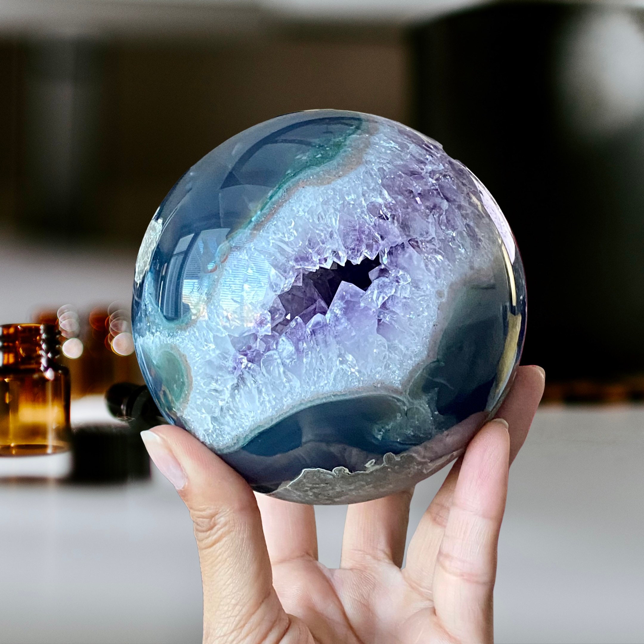 Large Amethyst Geode Sphere