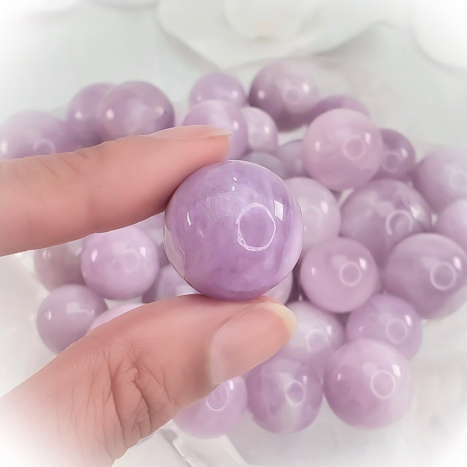 Kunzite Mini Spheres, Kunzite Sphere, Polished Kunzite, Pink/purple ...