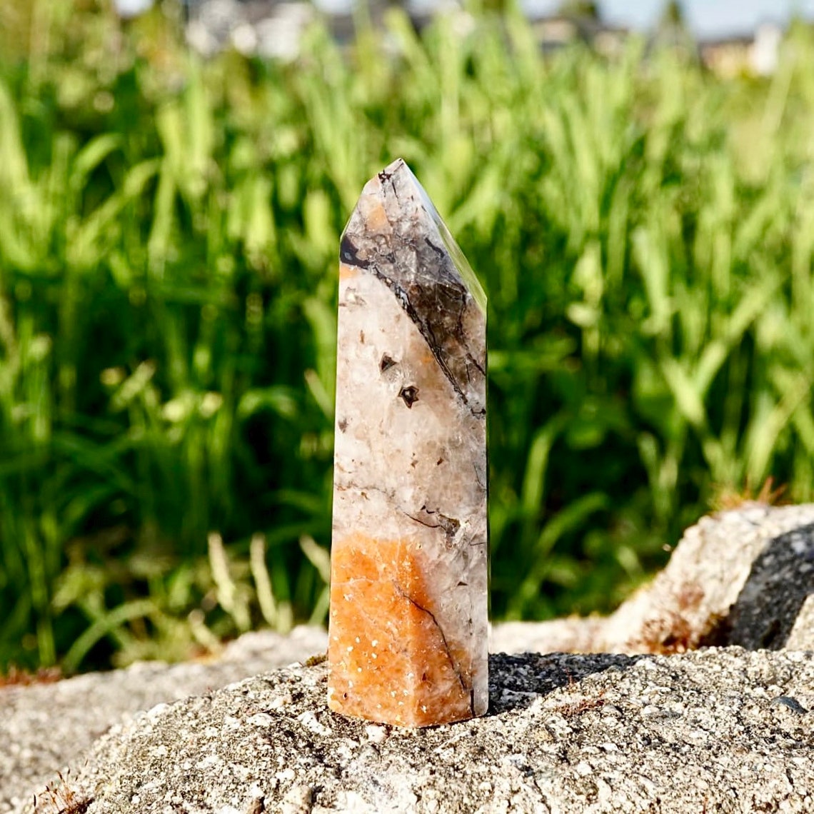 Natural Mosaic Quartz Tower Mosaic Chalcedony Quartz Tower - Etsy