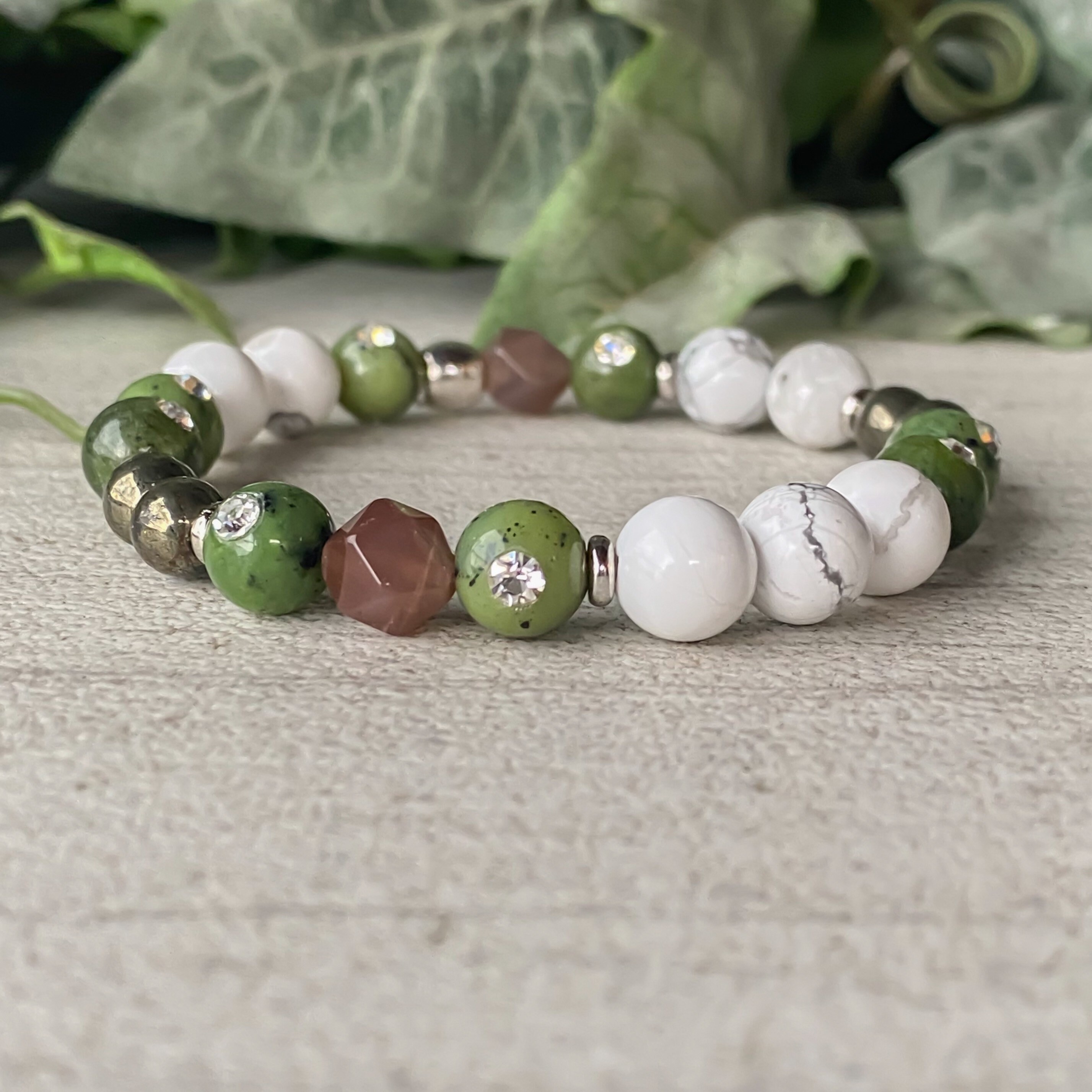 Jade Howlite Chocolate Moonstone Pyrite