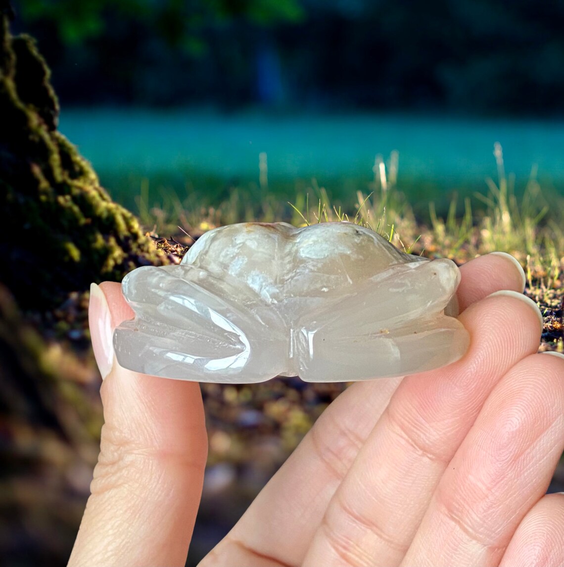 Flower Agate Frog Carving, Crystal Frog, Gemstone Frog, Flower Agate ...