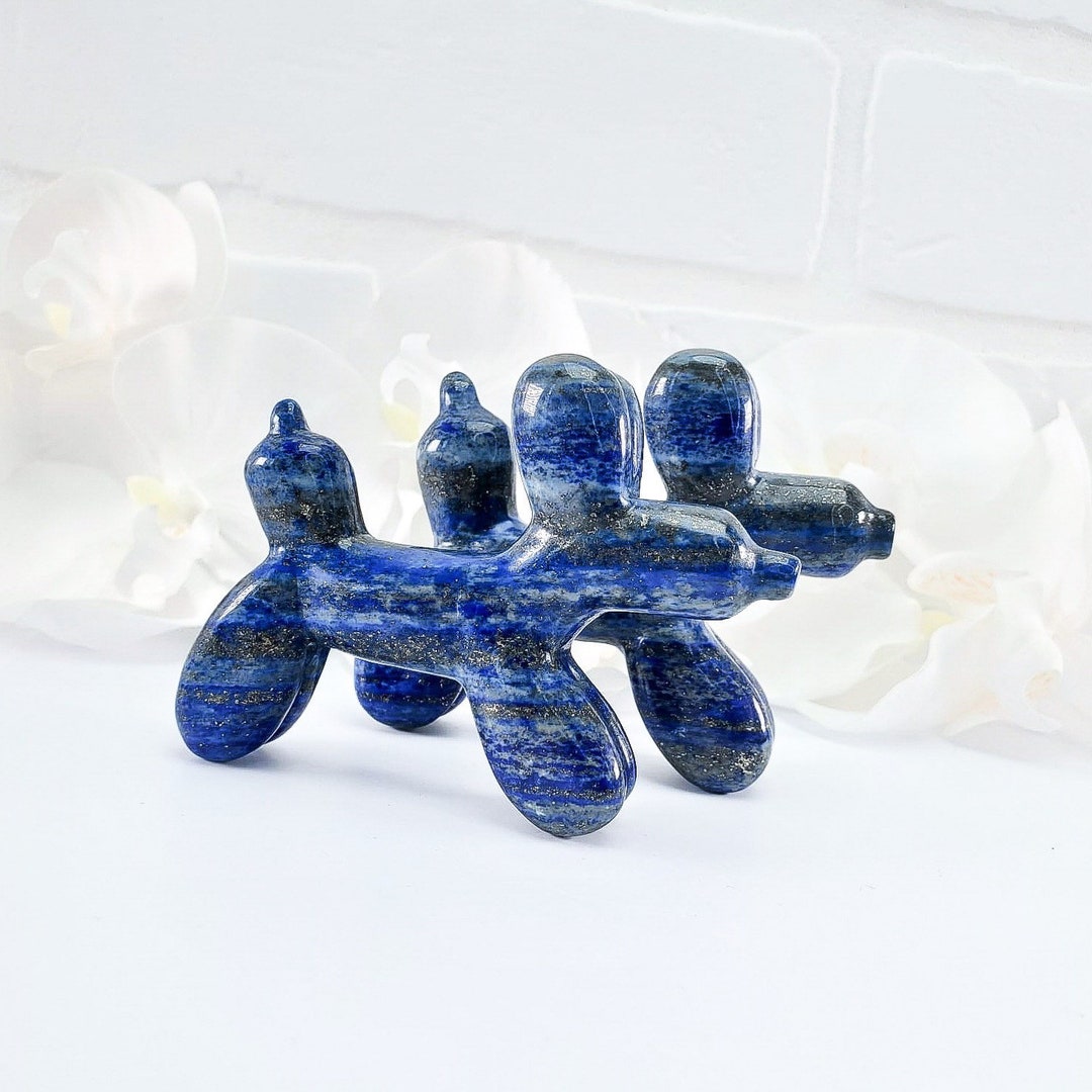 Lapis Lazuli Balloon Dog, Blue Balloon Dog, Crystal Balloon Dog, Lapis ...