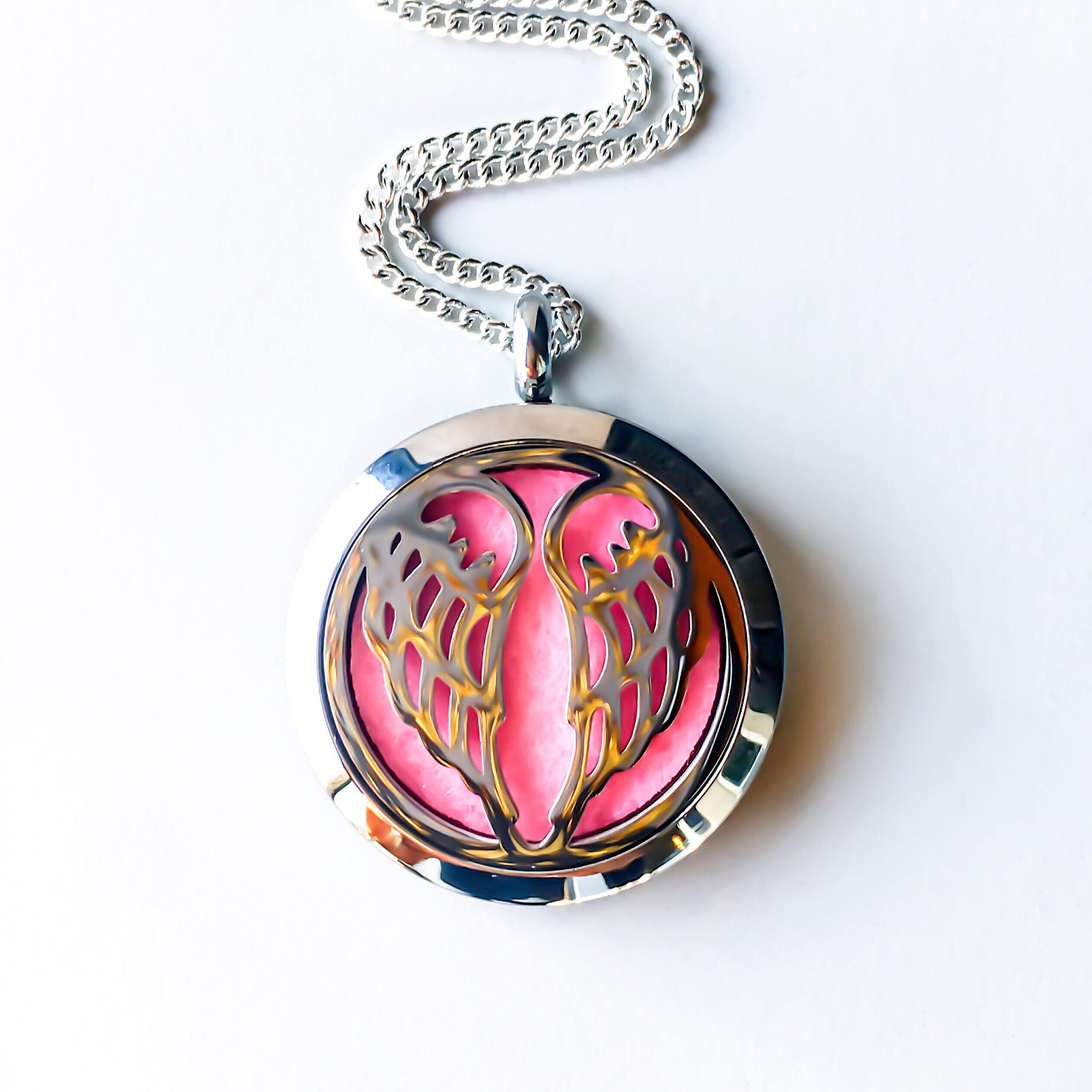 Aromatherapy: Essential Oil Diffuser Necklace -Angel Wings