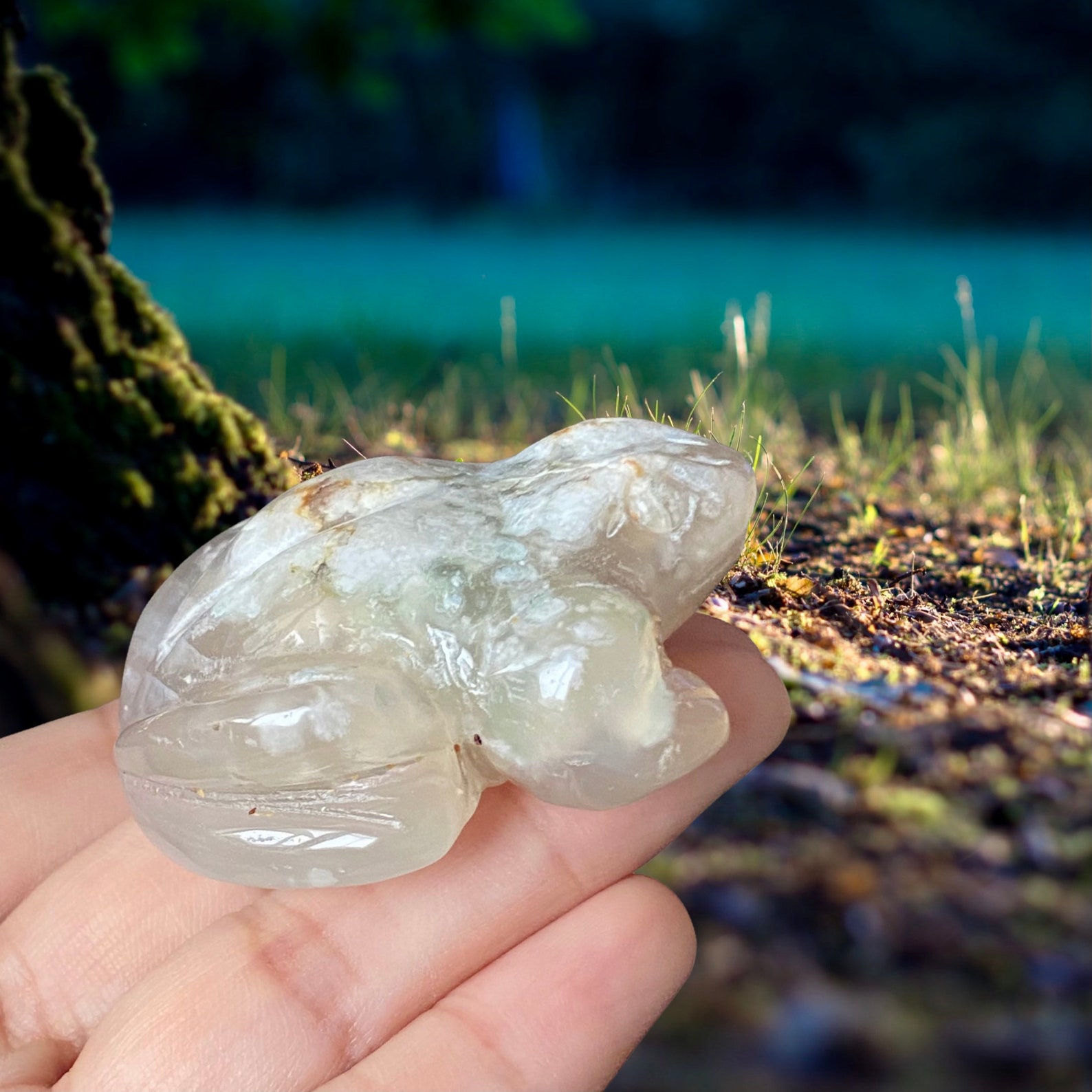 Flower Agate Frog Carving, Crystal Frog, Gemstone Frog, Flower Agate ...