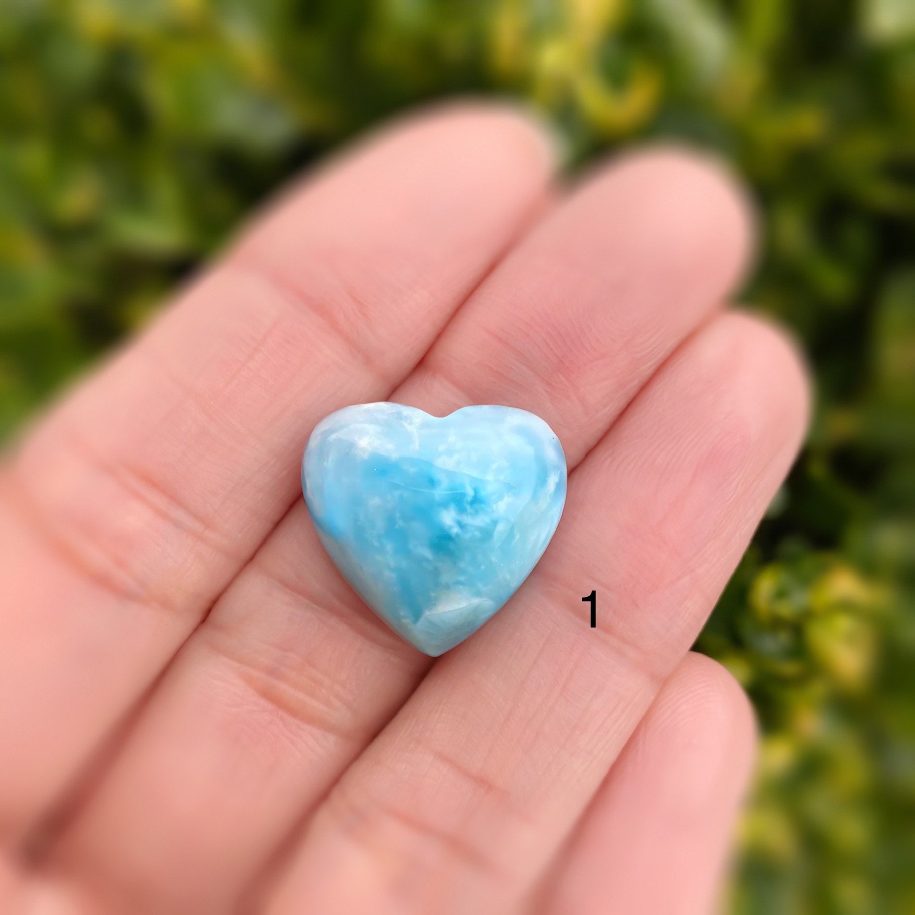 AAA Natural Larimar Hearts