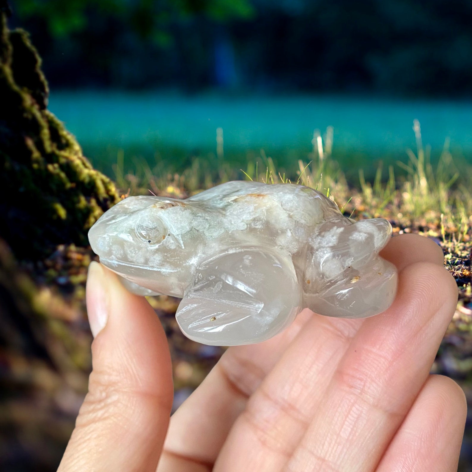 Flower Agate Frog Carving Crystal Frog Gemstone Frog Flower | Etsy
