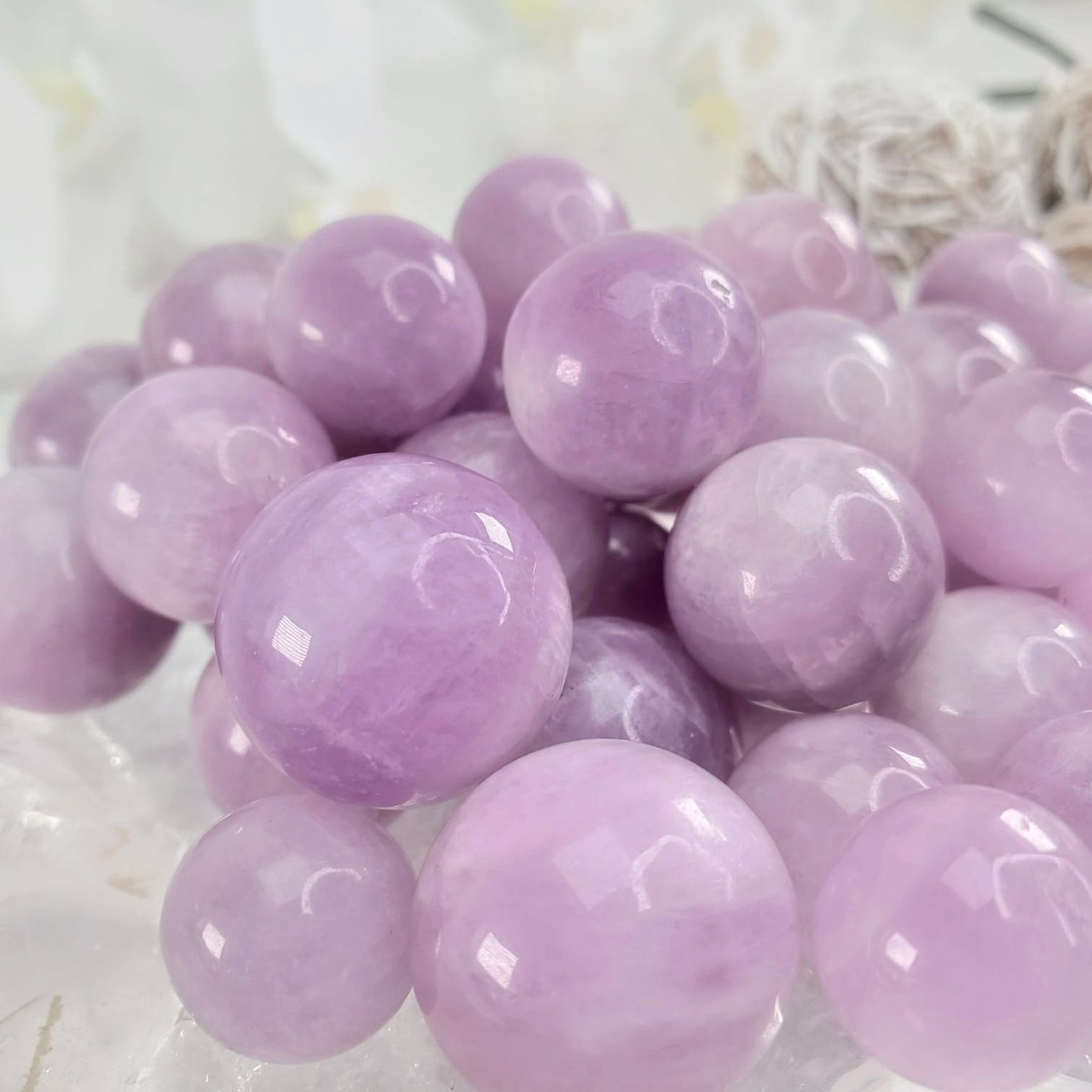 Kunzite Mini Spheres, Kunzite Sphere, Polished Kunzite, Pink/purple ...