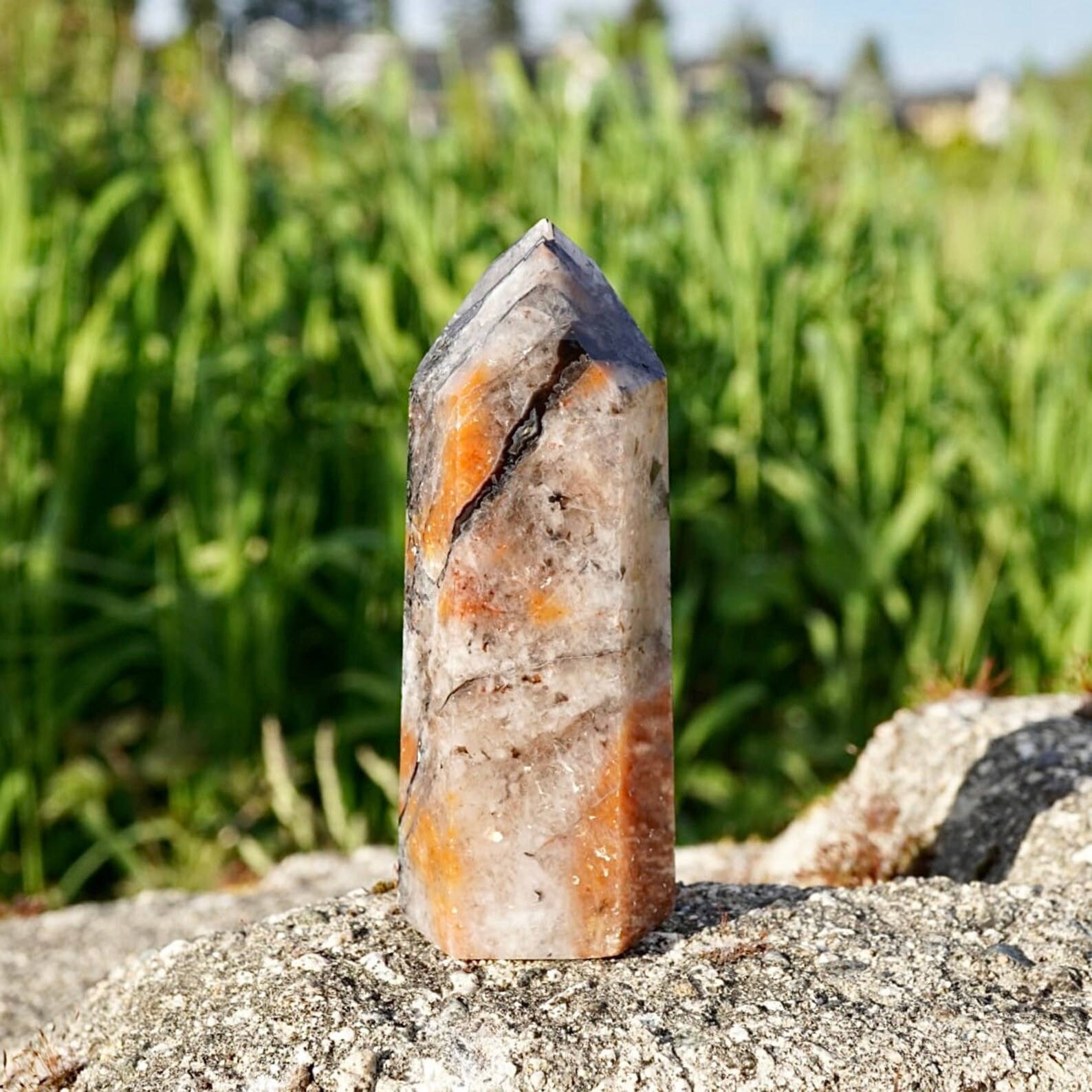 Natural Mosaic Quartz Tower Mosaic Chalcedony Quartz Tower - Etsy