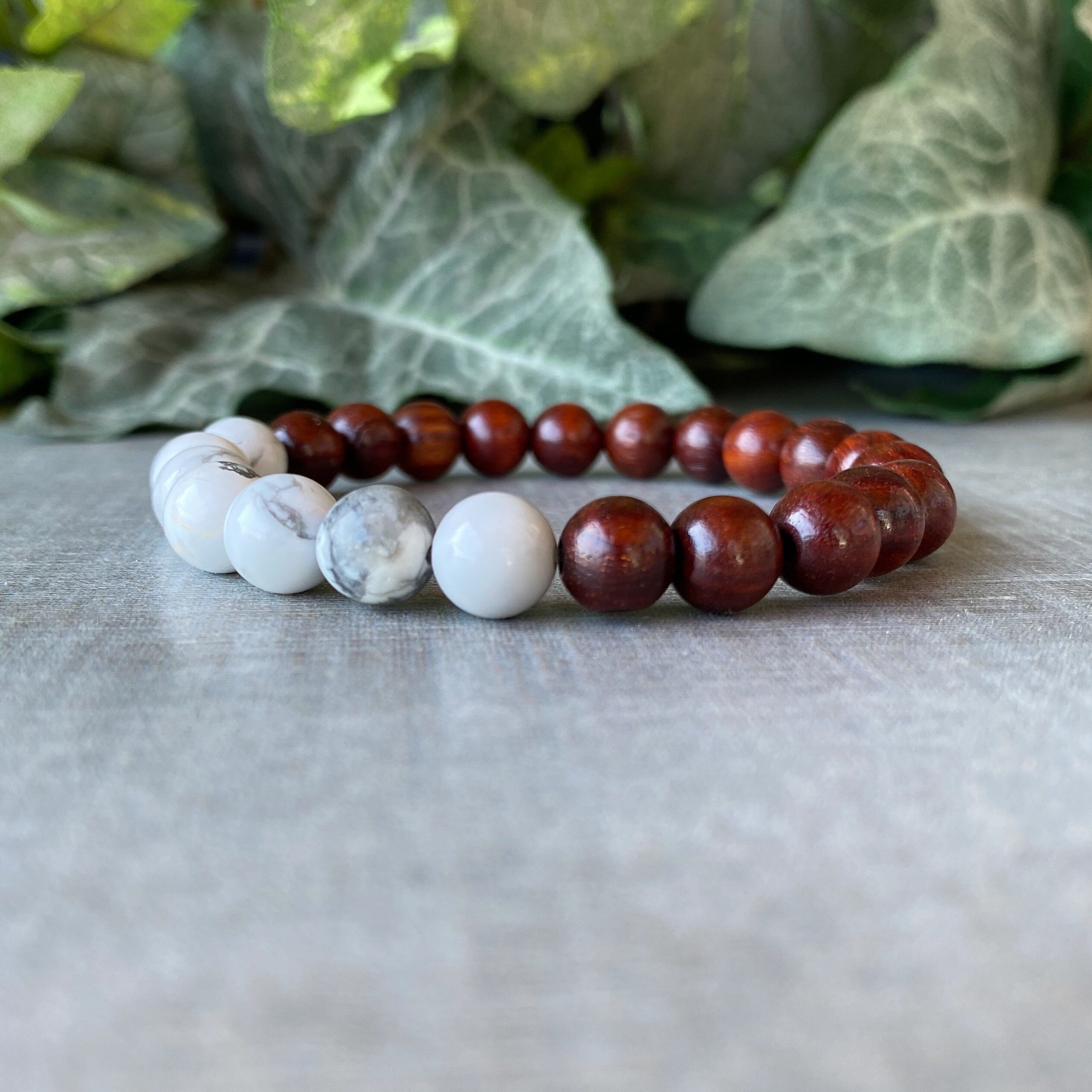 Howlite Red Sandalwood Bracelet