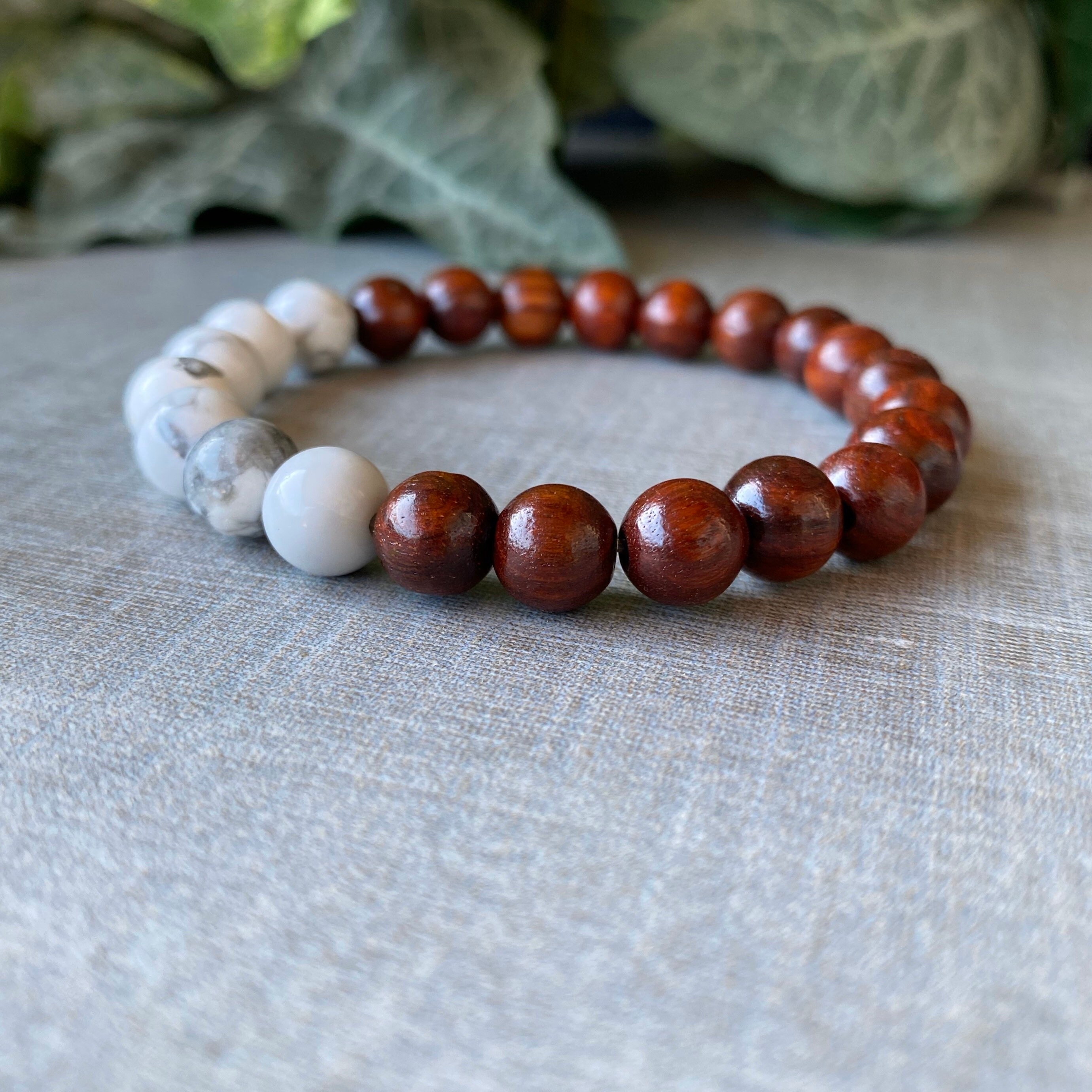 Howlite Red Sandalwood Bracelet