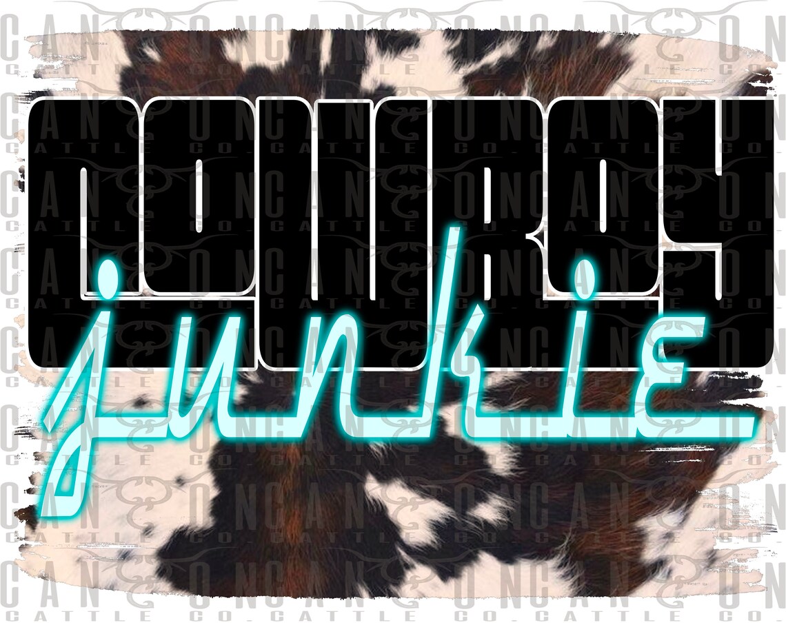 Cowboy Junkie Retro Neon Cowhide Western Punchy Png - Etsy