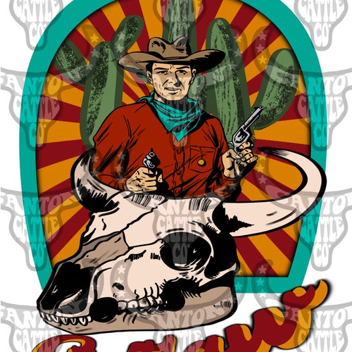 Saddle Up Western Punchy Retro Cowboy PNG INSTANT - Etsy