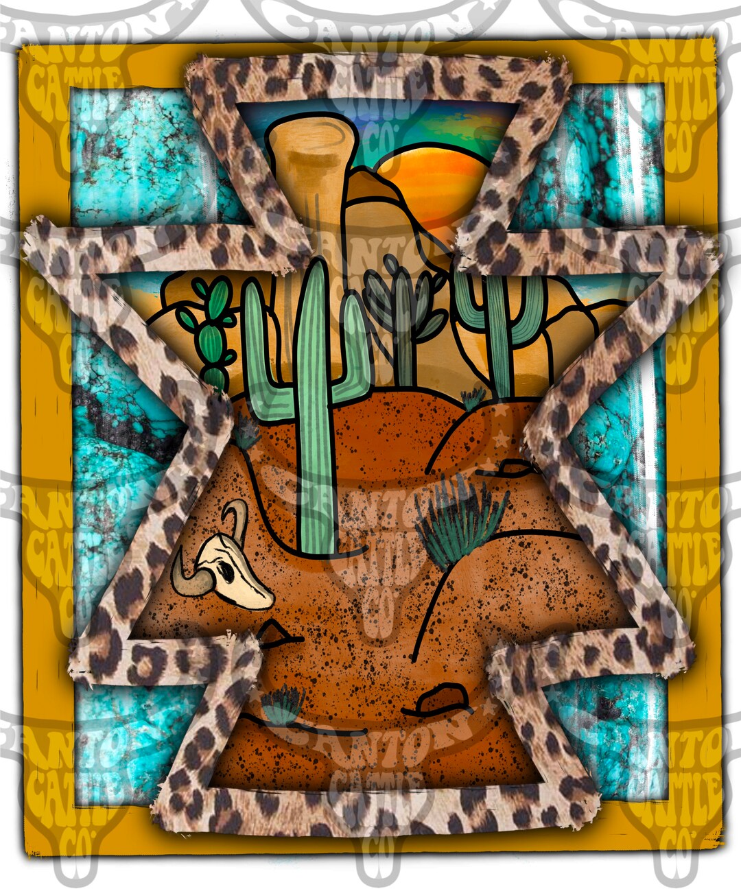 Aztec Turquoise Western Desert, PNG, INSTANT DOWNLOAD, Sublimation File ...