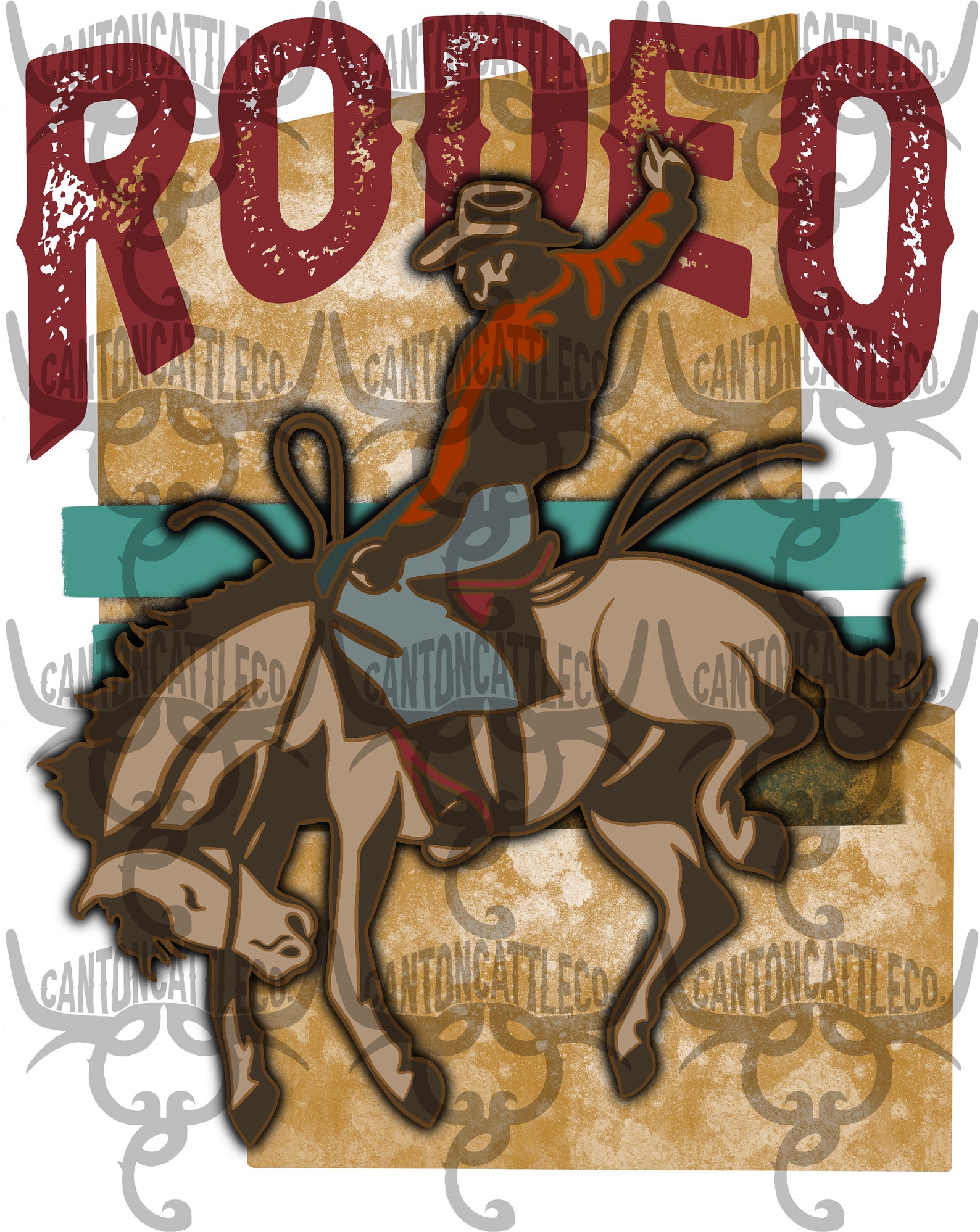 Rodeo Vintage Poster Western Western Grunge Punchy Cowboy - Etsy
