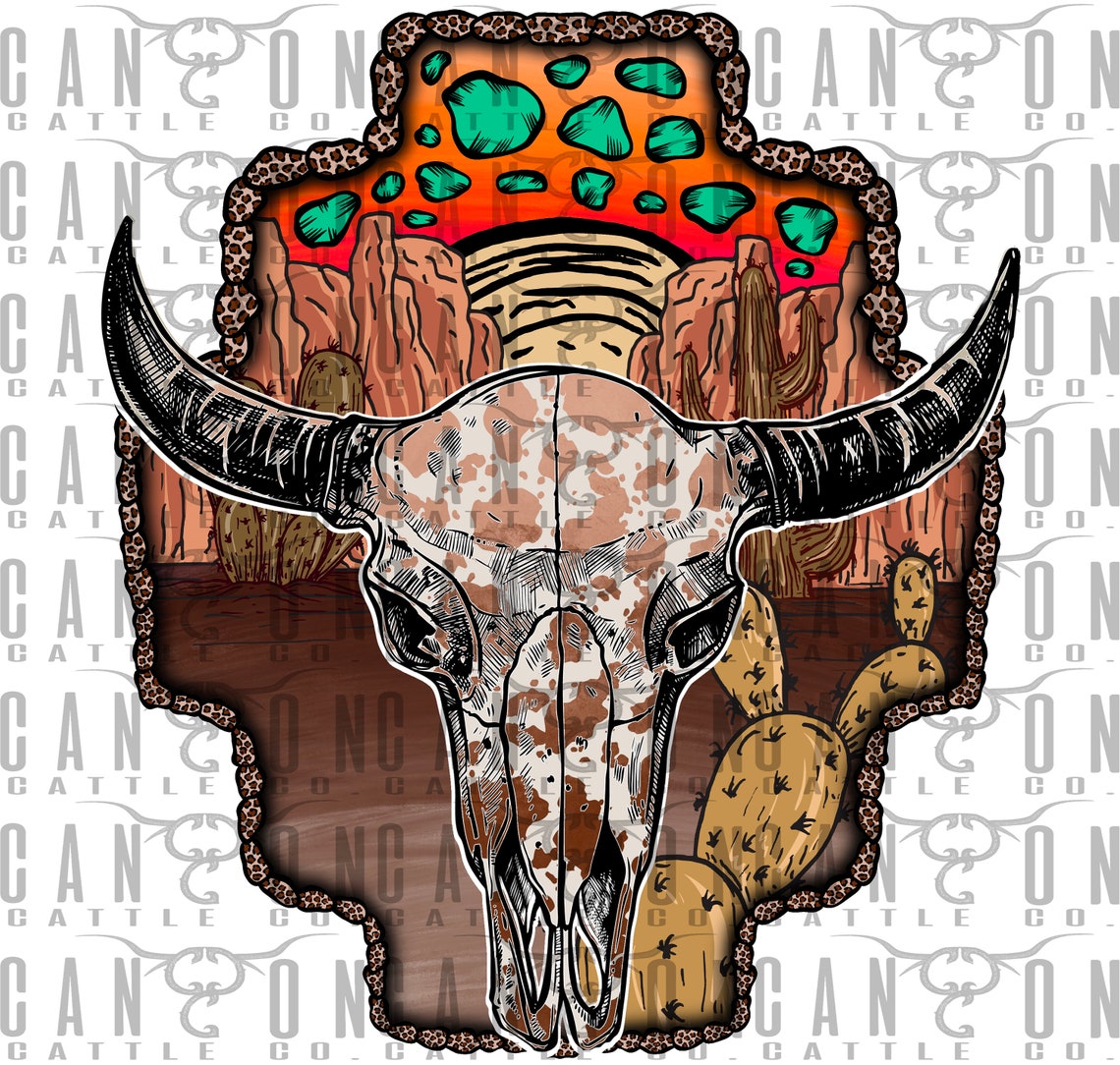 Tribal Aztec Desert Cow Print Cow Skull Western Leopard - Etsy