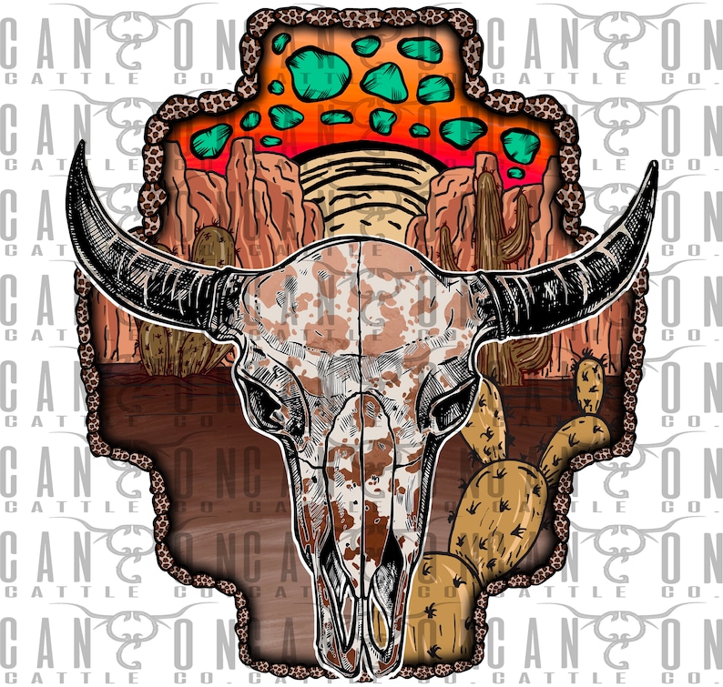 Tribal Aztec Desert Cow Print Cow Skull Western Leopard - Etsy