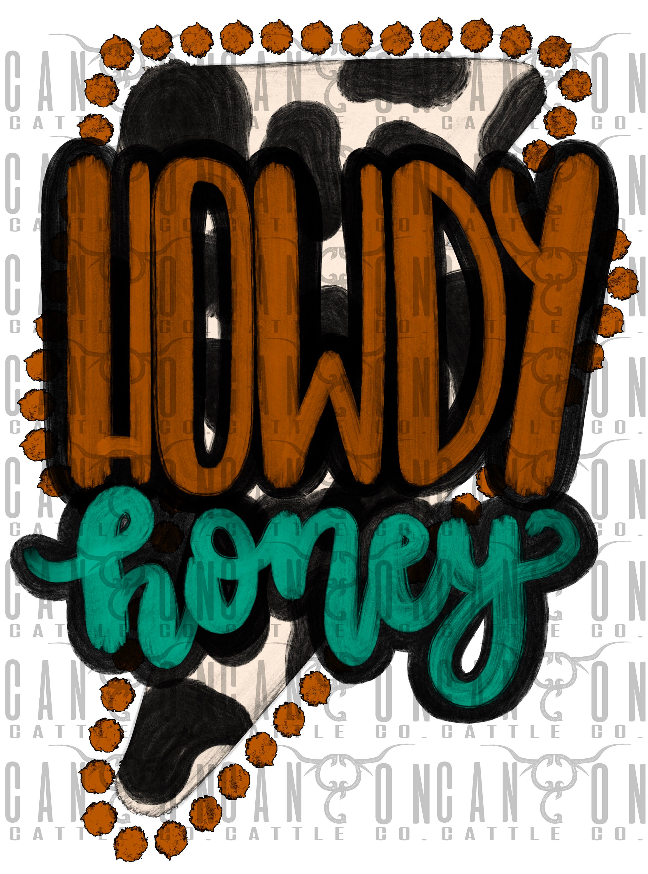 Howdy Honey Cow Print Lightning Bolt, Western, Png, Instant Download ...