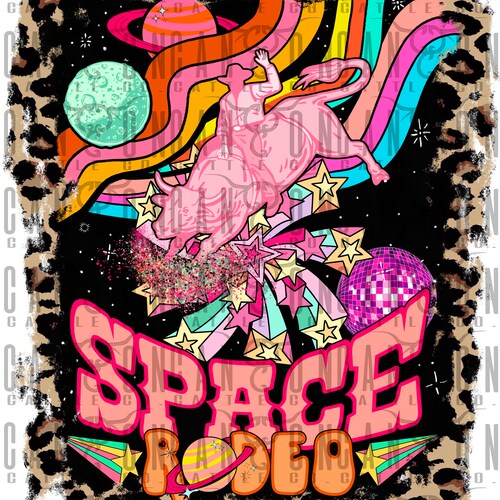 Space Rodeo Retro Vintage Leopard Western Png Instant - Etsy