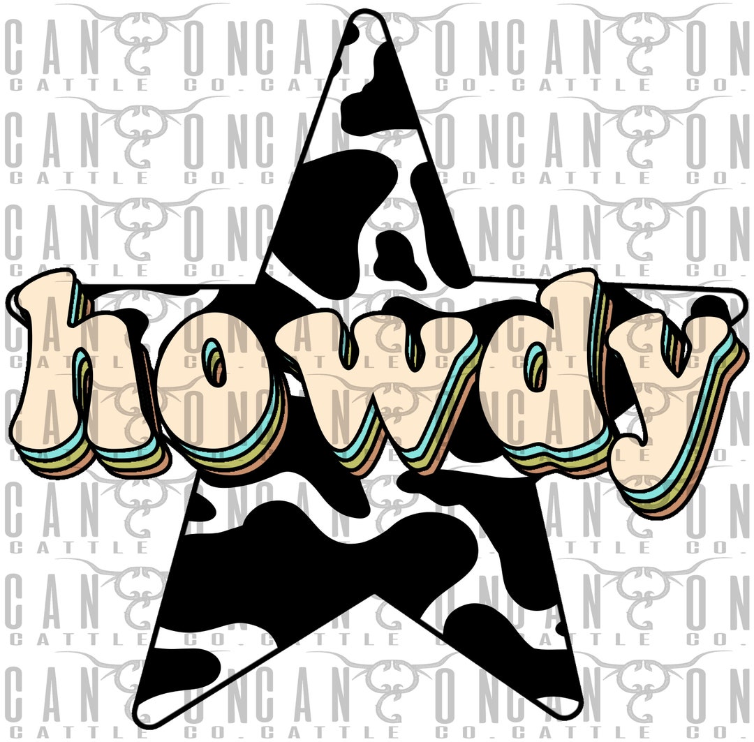 Retro Howdy, Cowhide Star, Png, Instant Download, Sublimation Design - Etsy