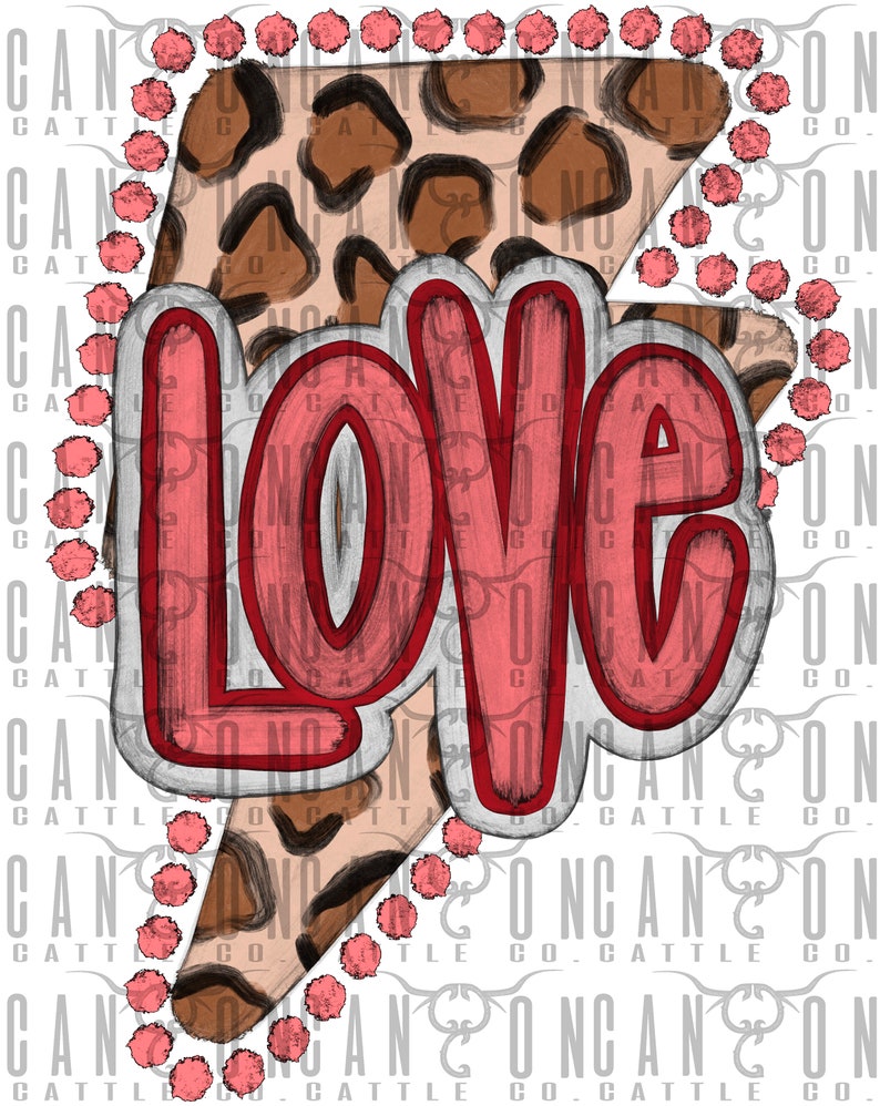 Love Leopard Lightning Bolt, Valentine's Day. Png, Instant Download ...