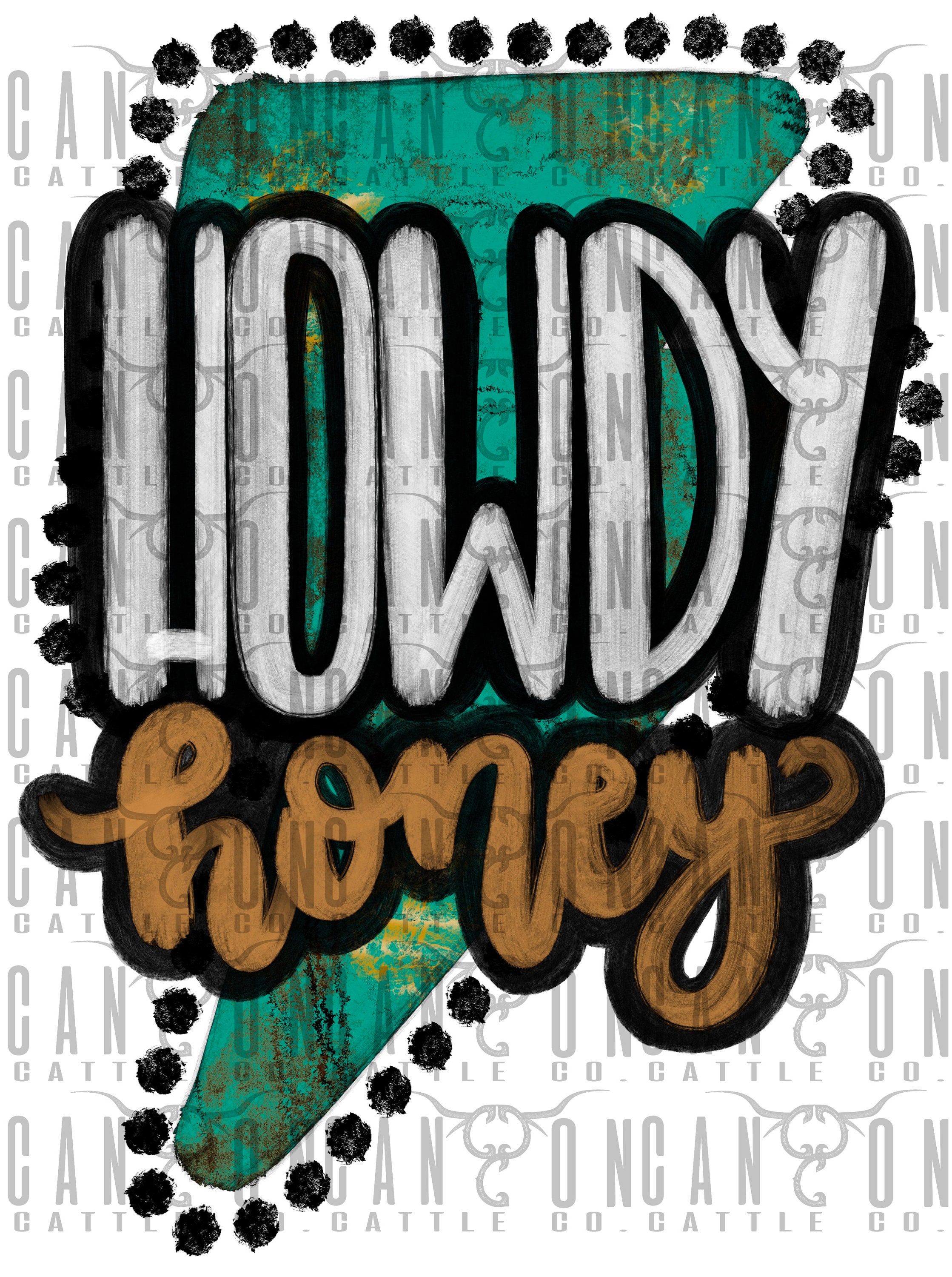 Howdy Honey, Lightning Bolt, Turquoise, Western, Png, Instant Download ...