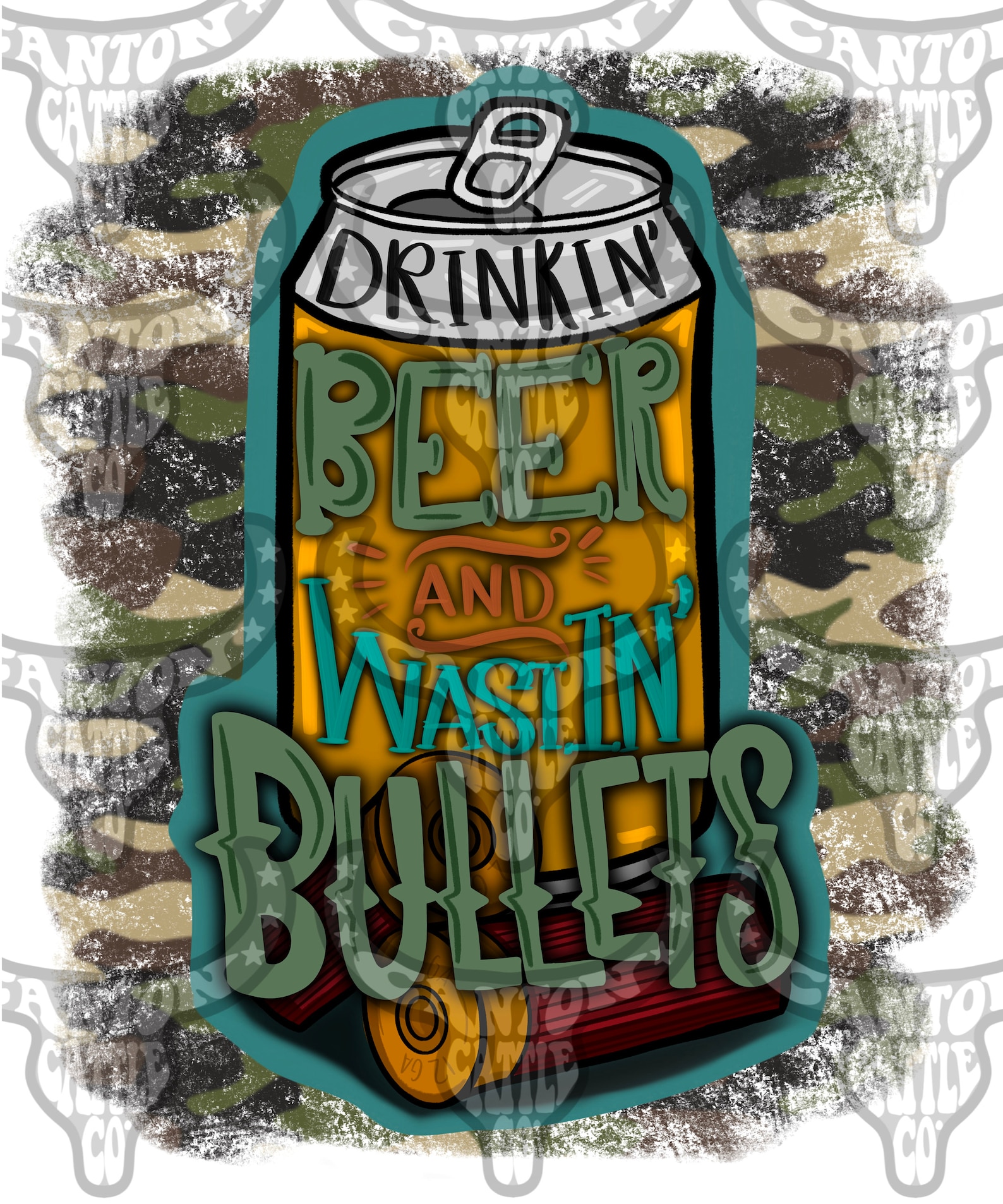 Drinkin' Beer and Wastin' Bullets, Beer Can, Shot Gun Shells, Country ...