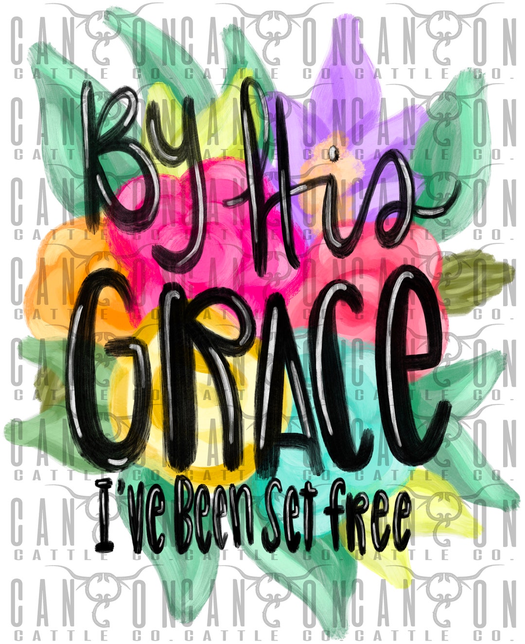 By His Grace I've Been Set Free, Boho, Western, Floral, Christian ...