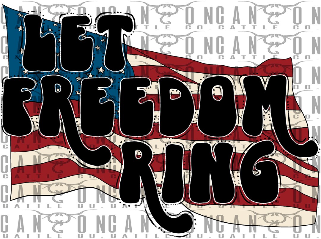 Let Freedom Ring, American Flag, Usa, 4th of July, Retro, Vintage, Png ...