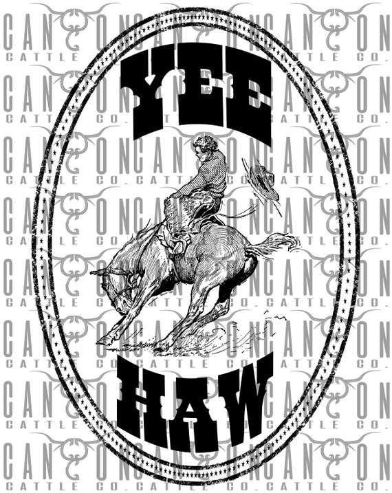 Vintage Yea Haw Rodeo Cowboy Bucking Bronco Western - Etsy