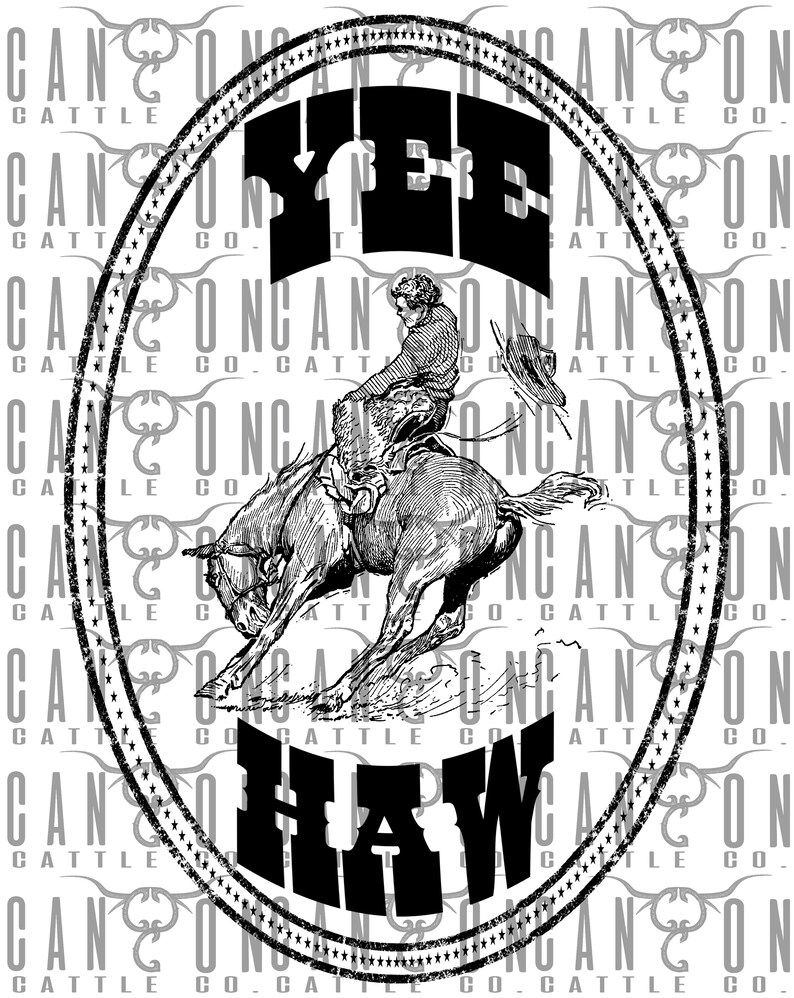 Vintage Yea Haw, Rodeo, Cowboy, Bucking Bronco, Western, Retro, Png ...