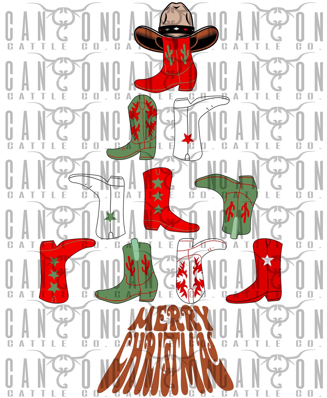 Cowboy Boot Christmas Tree, Western, Retro, Vintage, Cowboy Hat ...