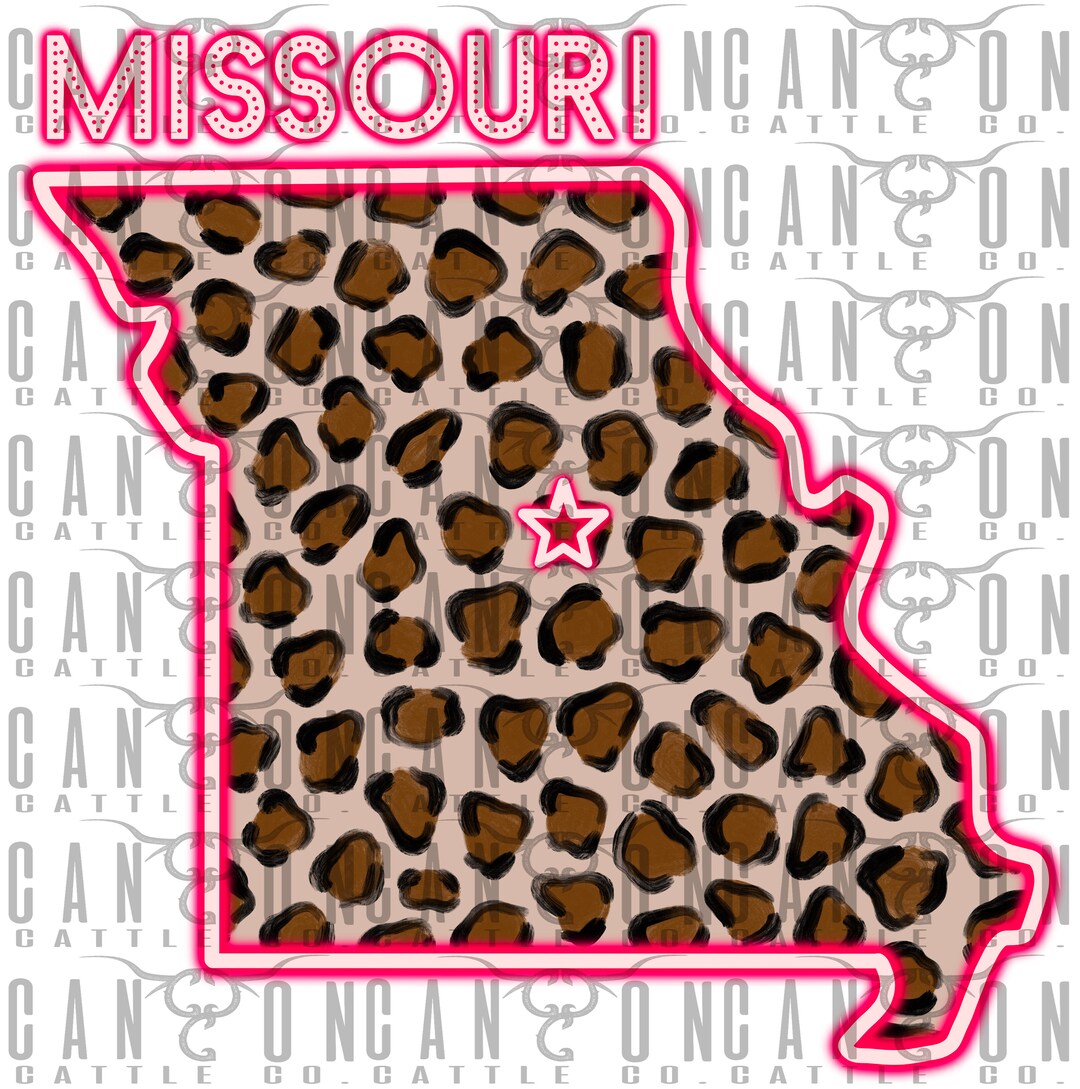 Missouri Neon State, Leopard, Retro, Western, Png, Instant Download ...