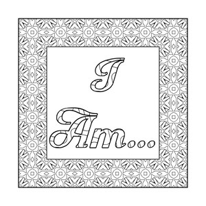 I Am... Inspirational Coloring Book 25 Designs Adult Coloring Book ...