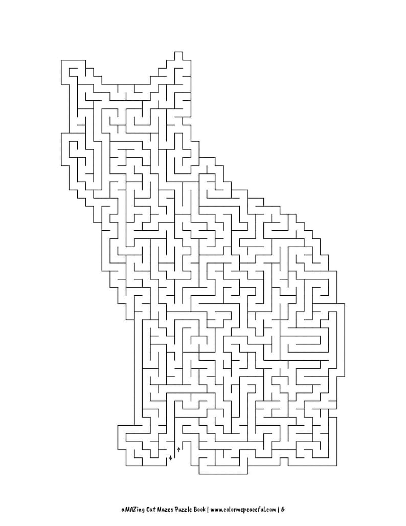 Amazing Cat Mazes Puzzle Book - Volume 1 | Printable Instant Download ...