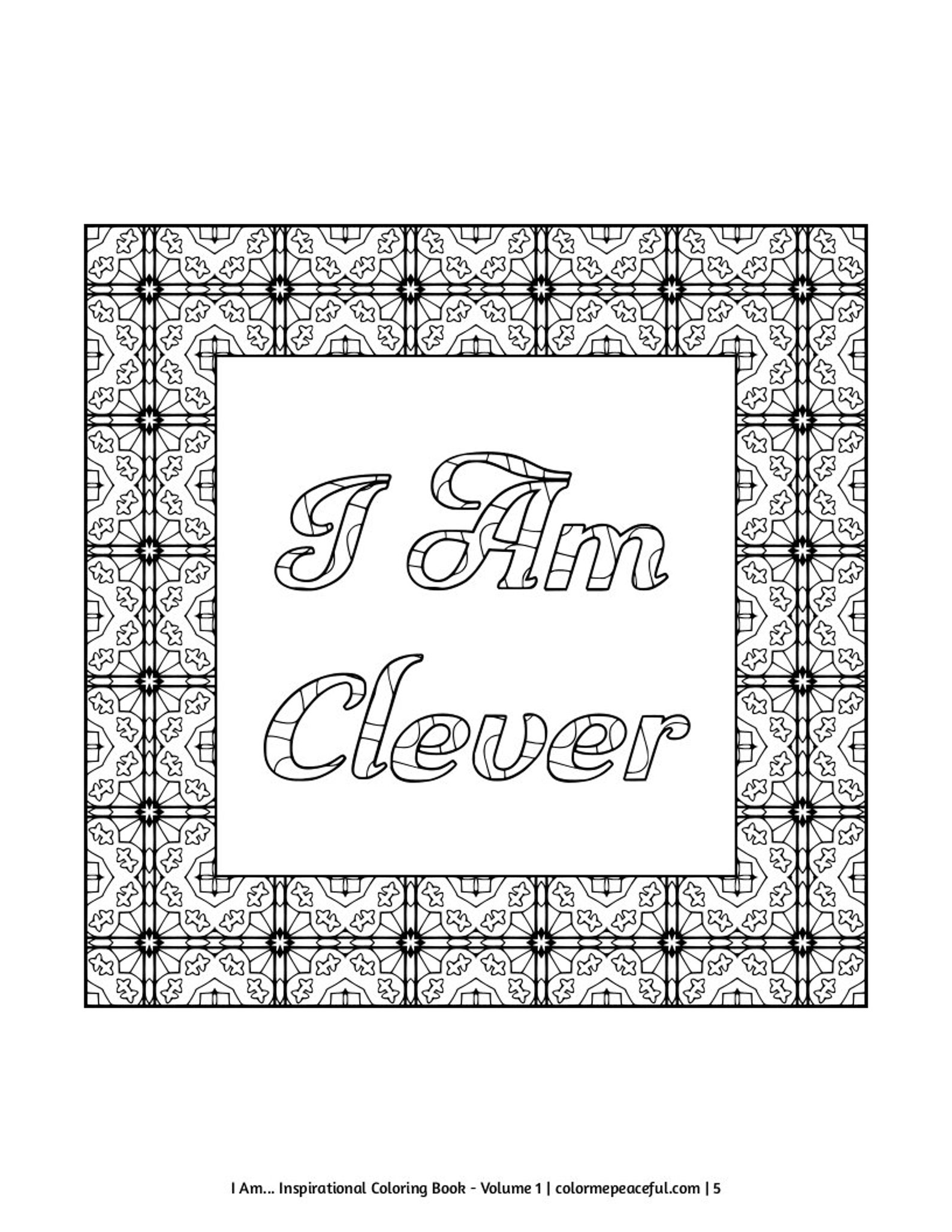 I Am... Inspirational Coloring Book 25 Designs Adult Coloring Book ...