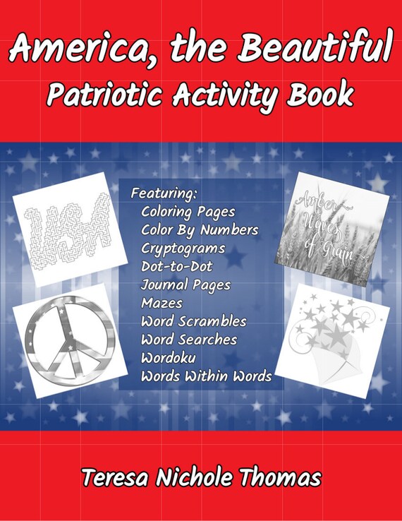 America the Beautiful Activity Book Printable Instant - Etsy