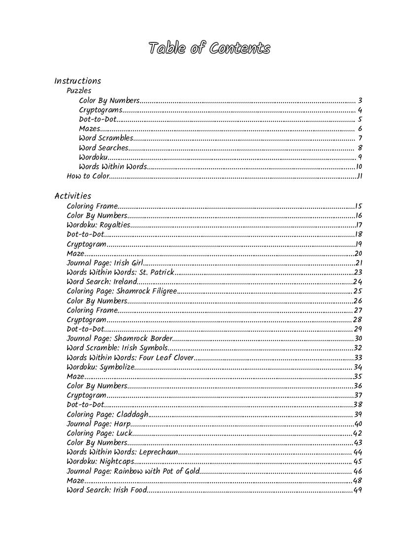 Luck O' the Irish Activity Book: St. Patrick's Day Themed Book ...