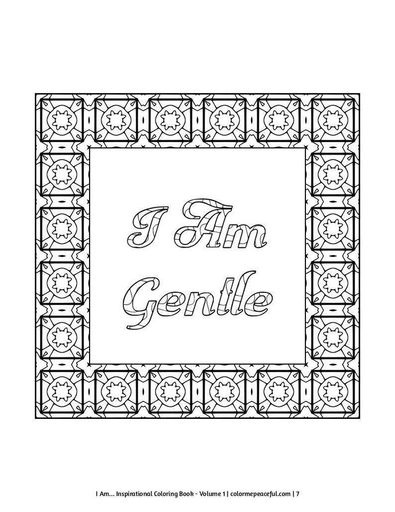 I Am... Inspirational Coloring Book 25 Designs Adult Coloring Book ...
