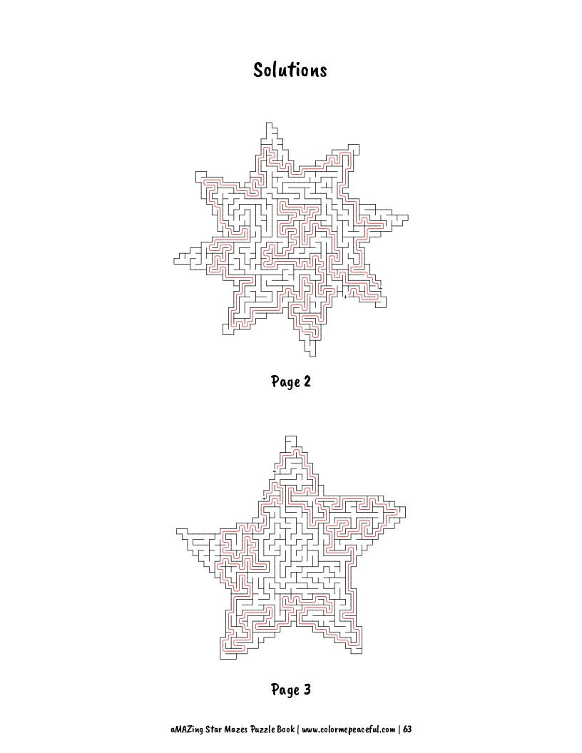 Amazing Star Mazes Puzzle Book Volume 1 Printable Instant - Etsy