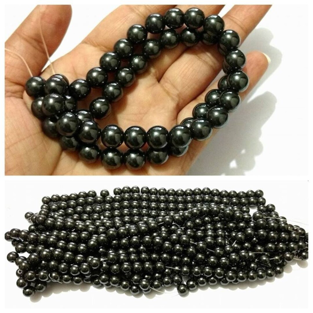 Magnetite 8mm Plain Round Natural Beads 15.5' Inches 47-48 Beads in a ...