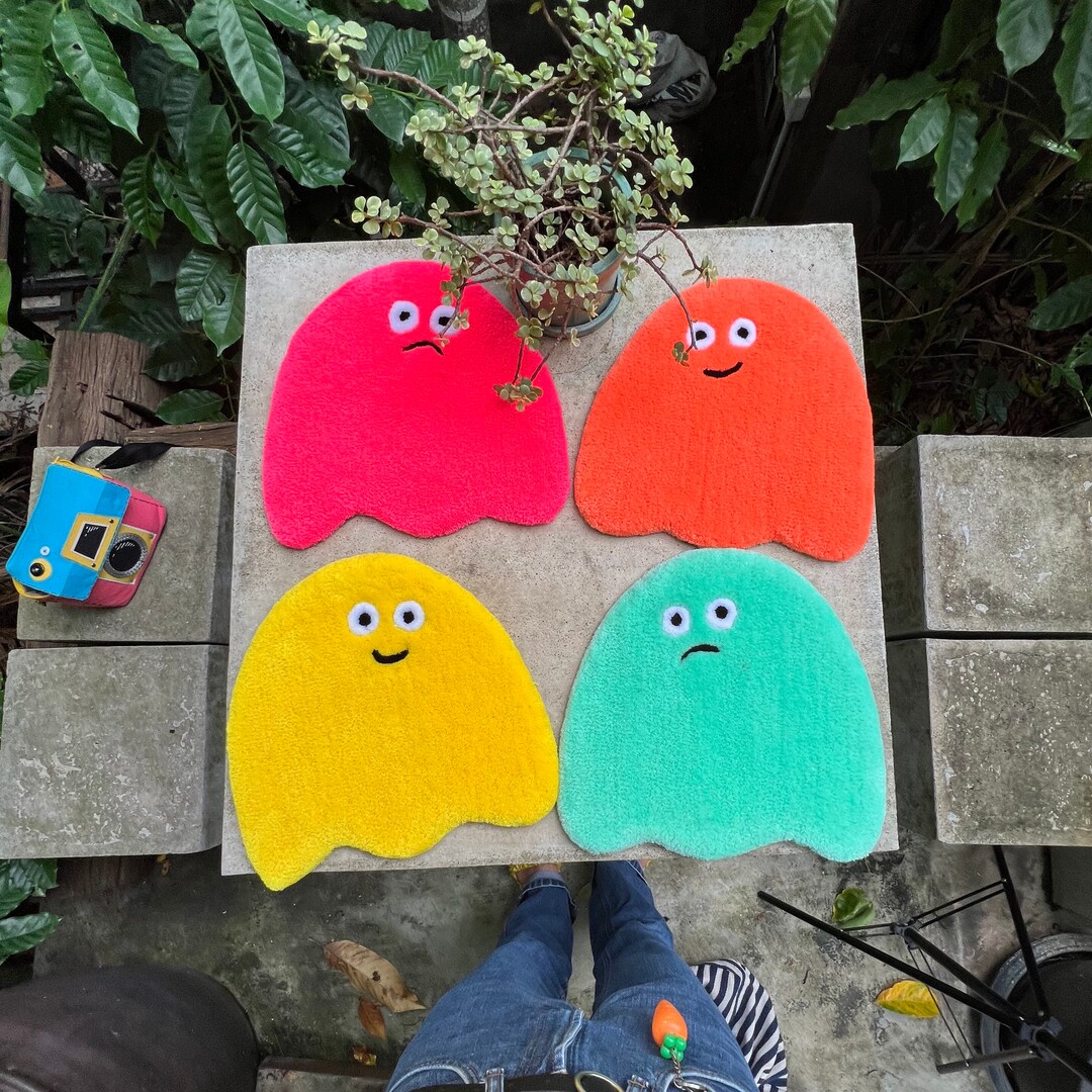 Hand Tufted Cute Colorful Ghosts Wall Hanging Rugs - Etsy